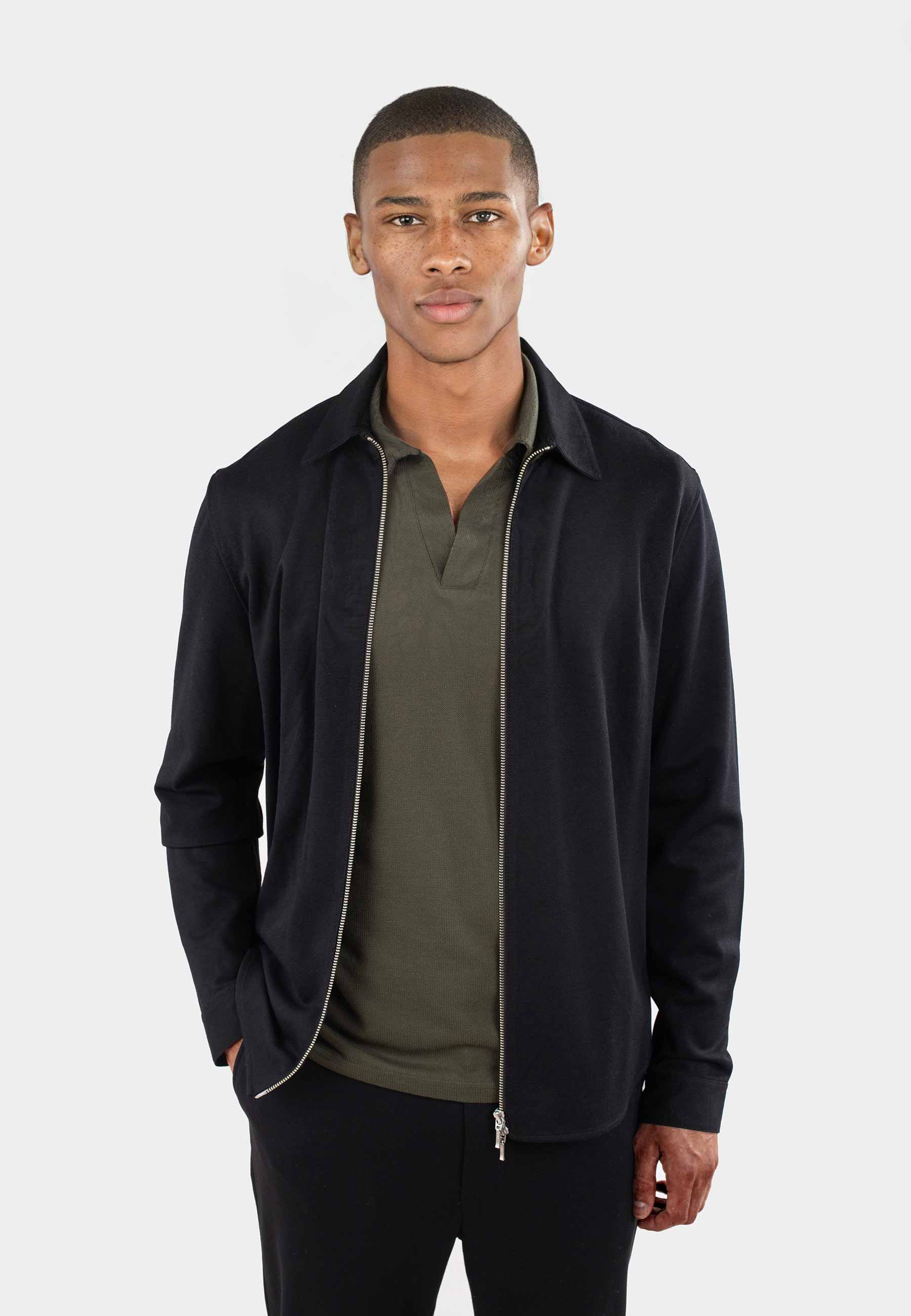 Aden superior stretch overshirt - Black